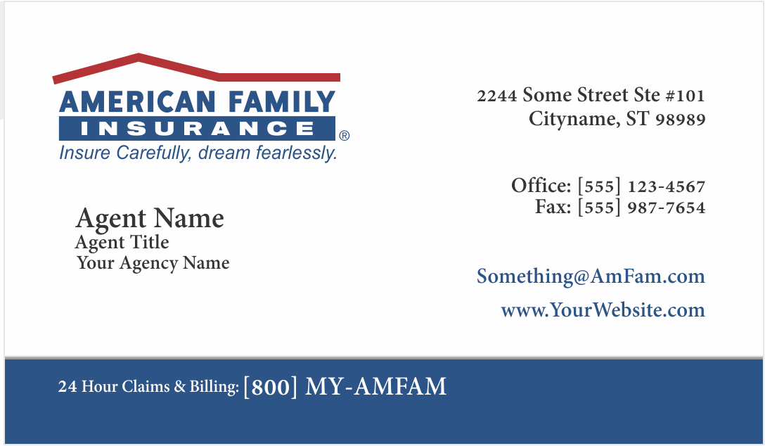 TEMPLATE-6 – American Family Insurance Business Cards Templates Ordering
